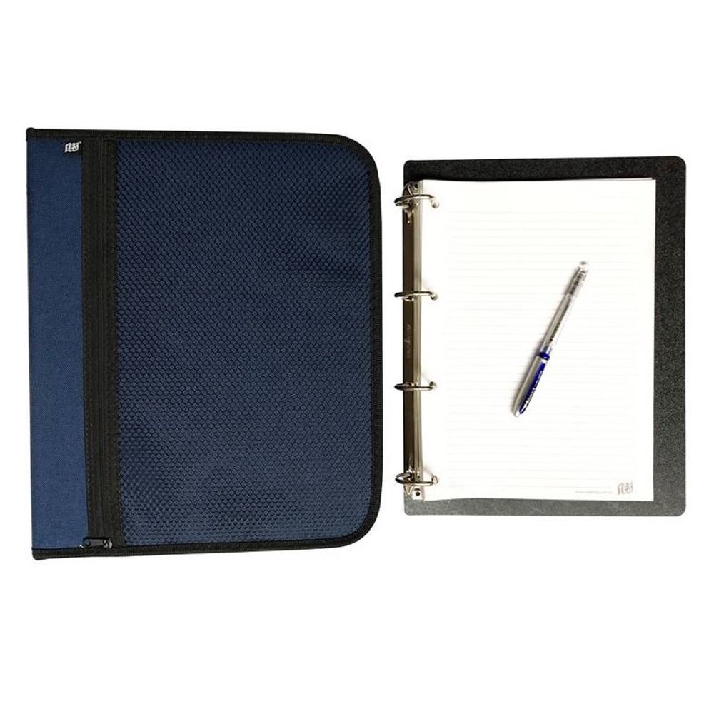 Fichário com Zíper Ofício 4 Argolas c/ Alça - SY045 - Yes AZUL - Kidverte