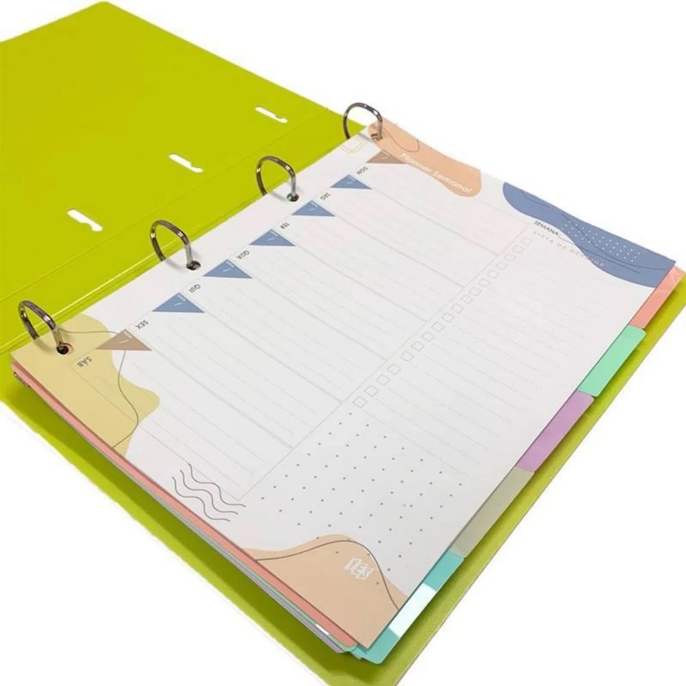 Fichário com Divisórias - R4EAJ - Yes - VERDE - Kidverte